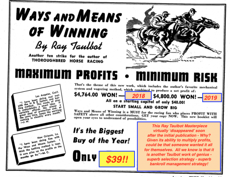 The ‘Lost’ Taulbot Method — We’ve Got It! WAYS & MEANS of WINNING ...