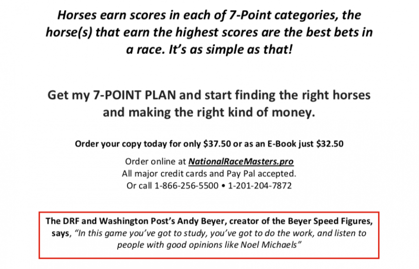 NEW!!! Noel Michaels 7-POINT PLAN!! A Blockbuster Handicapping Method ...