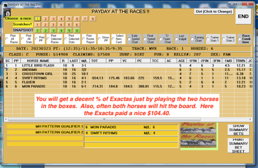Les Conklin's Iconic Handicapping Classic, PAYDAY at the RACES! Is NOW ...